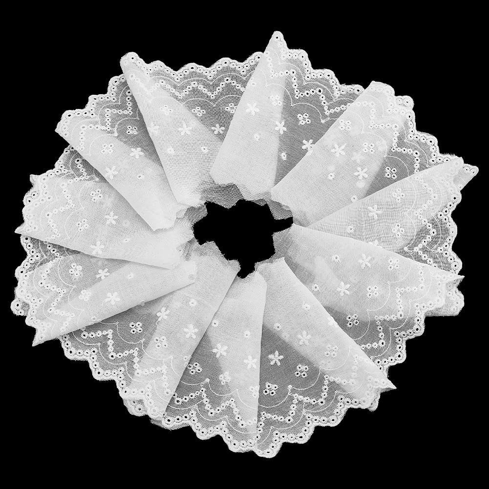 15yards 5.1inch Wide White Flower Cotton Eyelet Lace Ribbon Wavy Edged ...