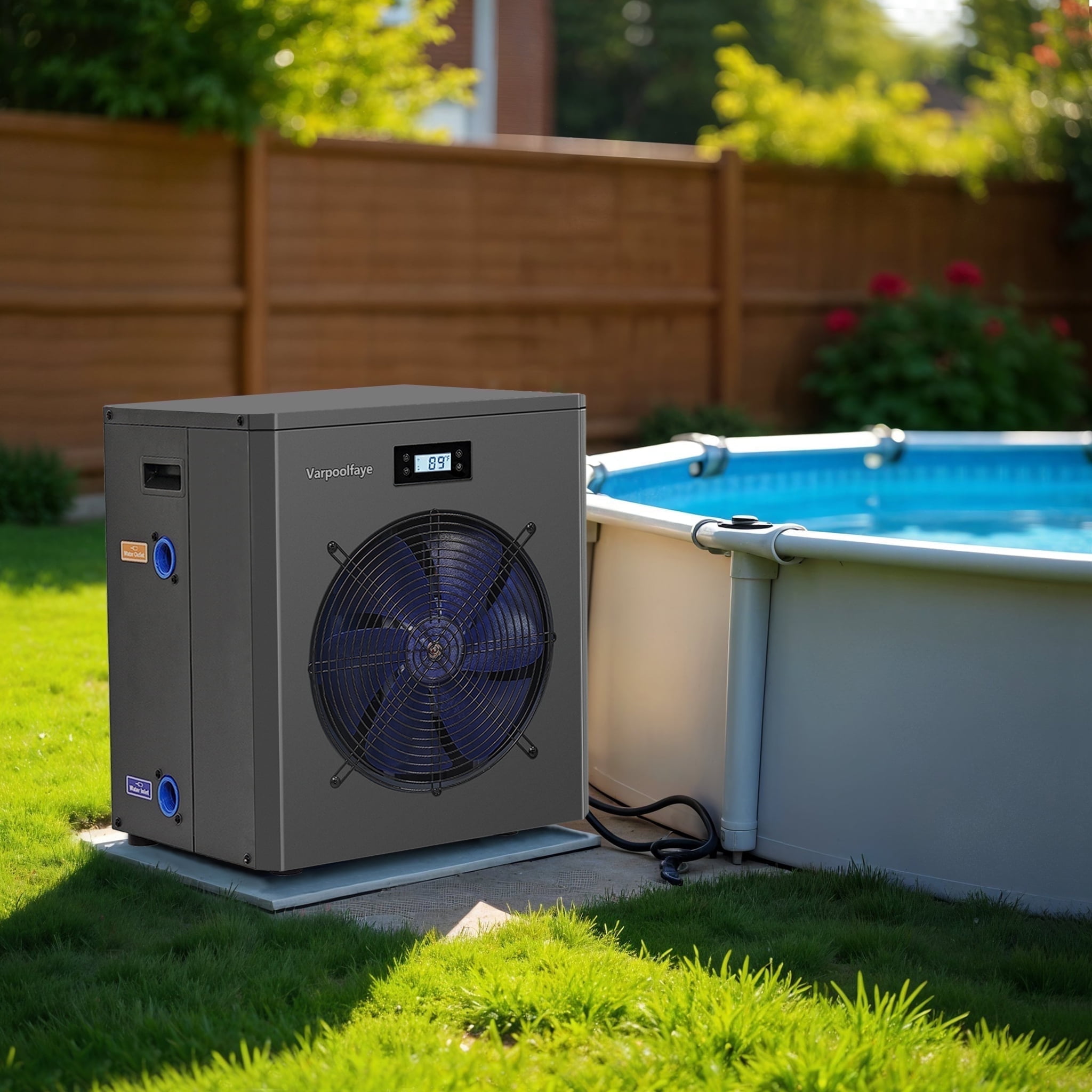 16,000 BTU Swimming Pool Heat Pump Electric Pool Heater for Above ...