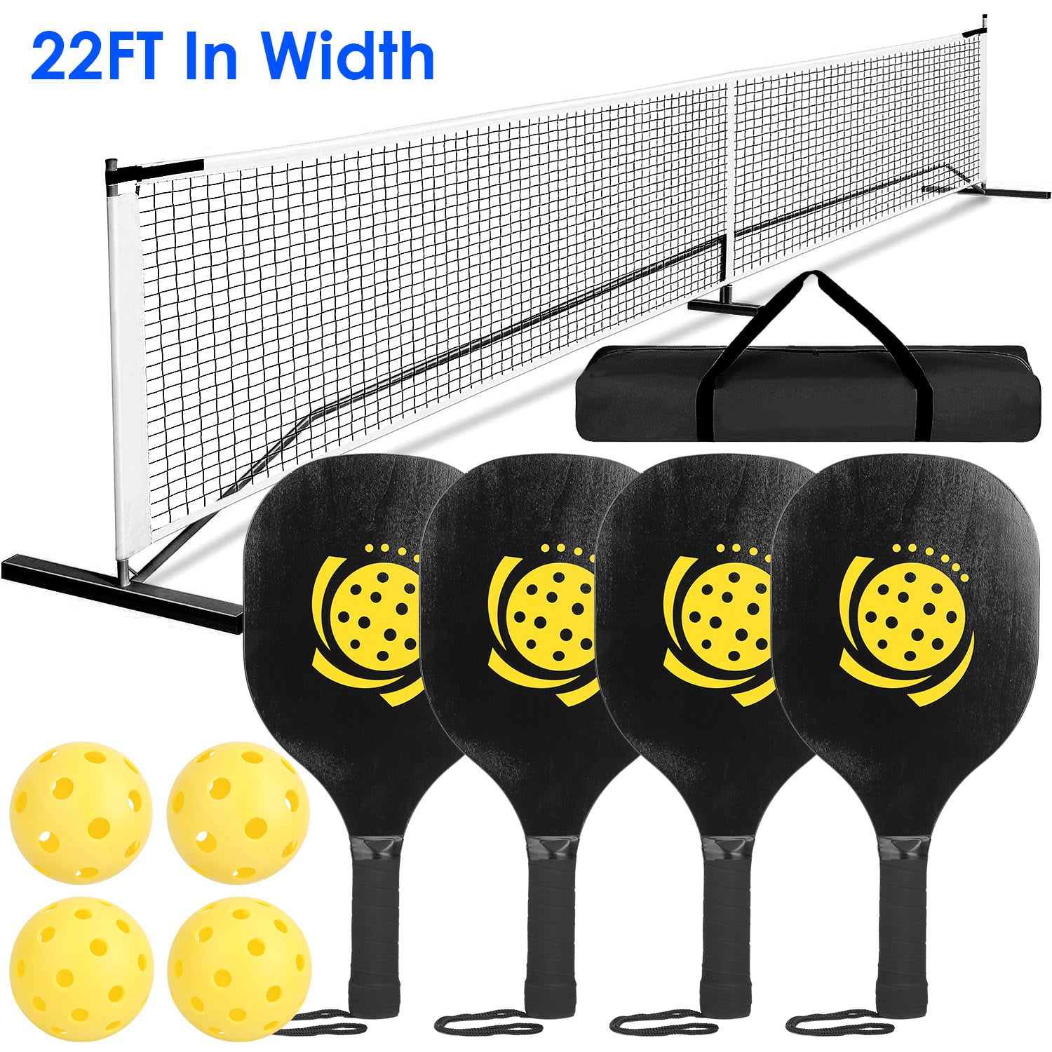 16.09lbs Portable Pickleball Set Moclever Pickleball Paddles Set of 4 with 4 Pickleballs ...