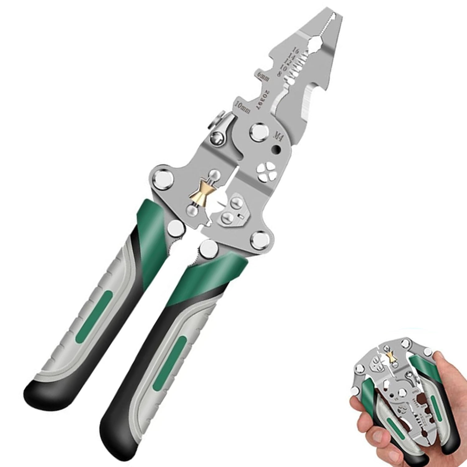 16 in 1 Foldable Wire Stripper, BKSDUEH Upgraded Multifunctional ...