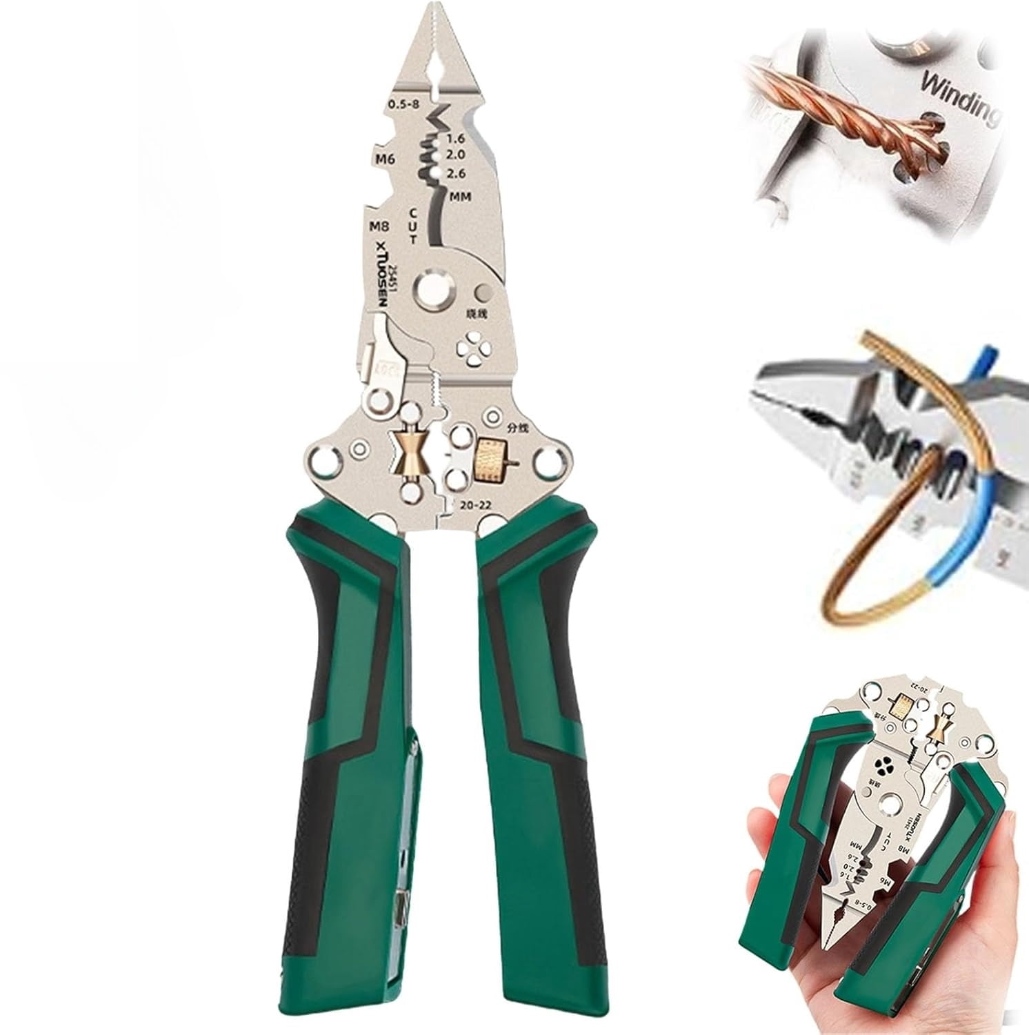 16 in 1 Wire Stripper Twister - All-in-One Tool Combines Wire Cutter ...