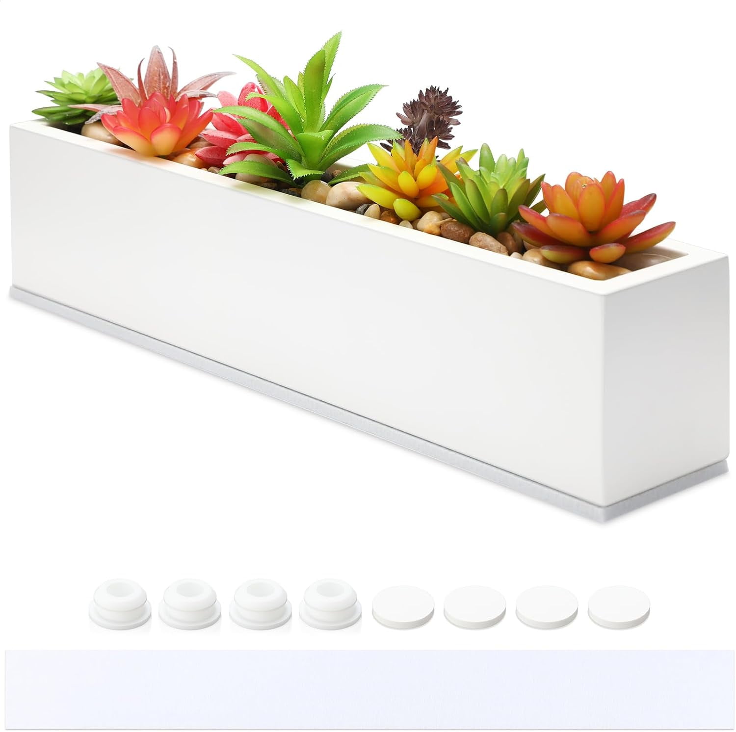 16.1 x 3.2 x 3.5 Inch Long Rectangular Planter Box Window Sill Plant ...