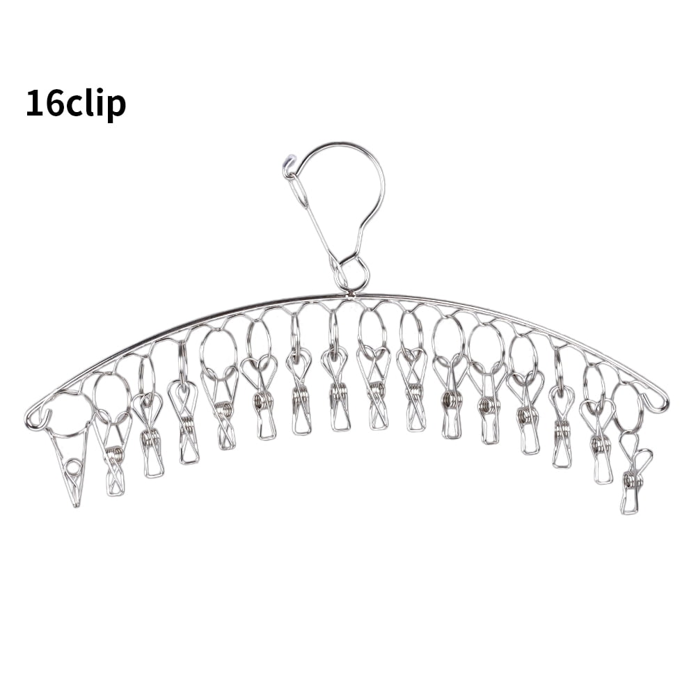 16/10 Clips Stainless Steel Clothes Drying Hanger Windproof Clothing ...