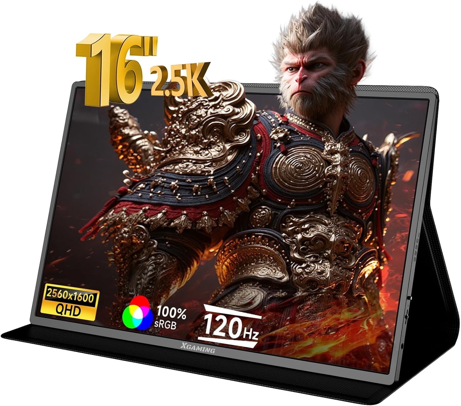 "XGaming 16"" 120Hz Portable Gaming Monitor, 2.5K QHD IPS, Dual Type-C ...