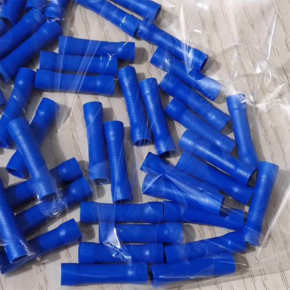 16-14 AWG Gauge 200PCS Blue Vinyl Wire Butt Connectors Terminals Car ...