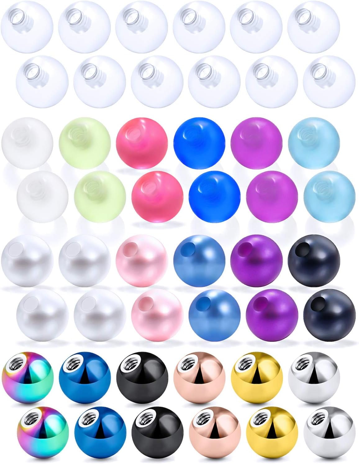 16/14G 5Mm Replacement Piercing Balls Parts Surgical Steel For Belly ...