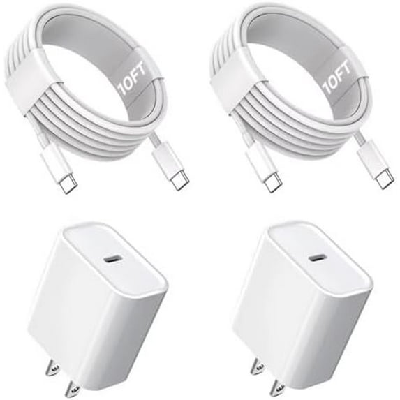 16/15 , C , 2- 20W Type C Wall Charge Power , 6FT 60W -C to C for 16/15 ...