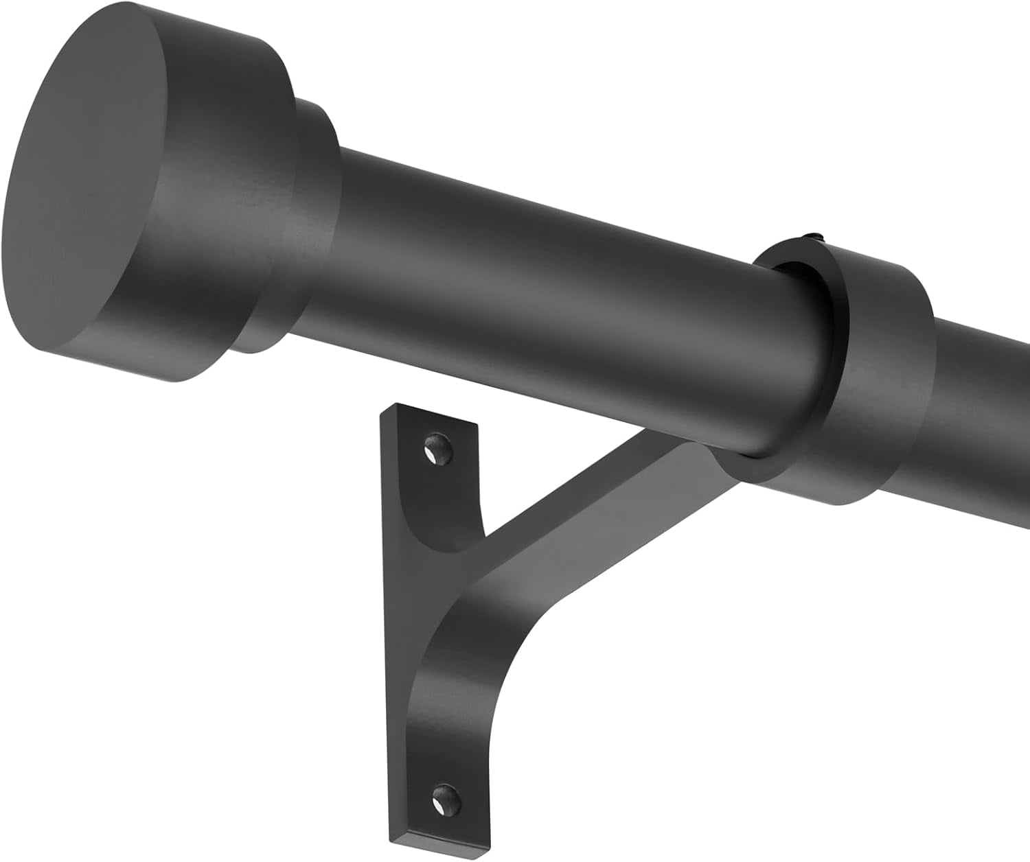 16-150 Inch Adjustable Heavy Duty Matte Black Curtain Rods with 1 Inch ...