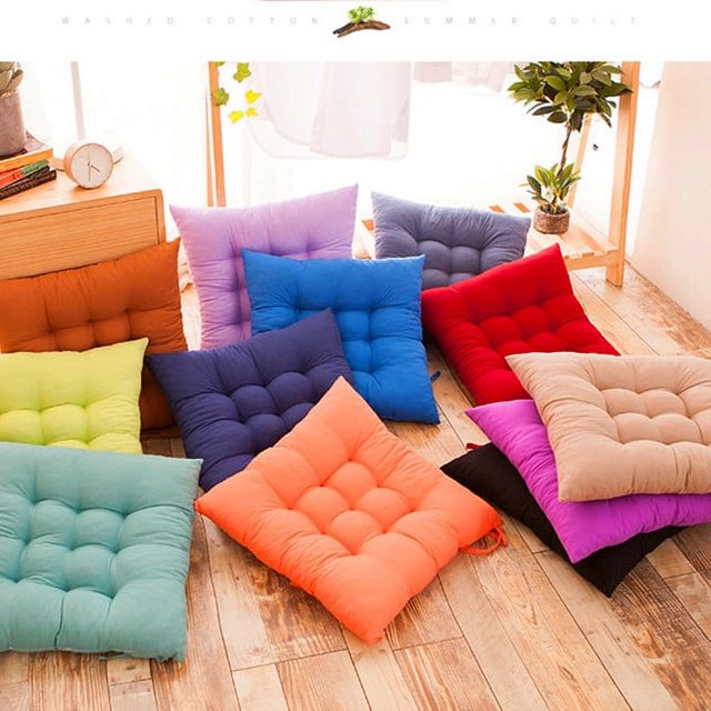 16*16*3 in 4 Colors Soft Chair Seat Pillow Cushion Pads Indoor Comfort ...