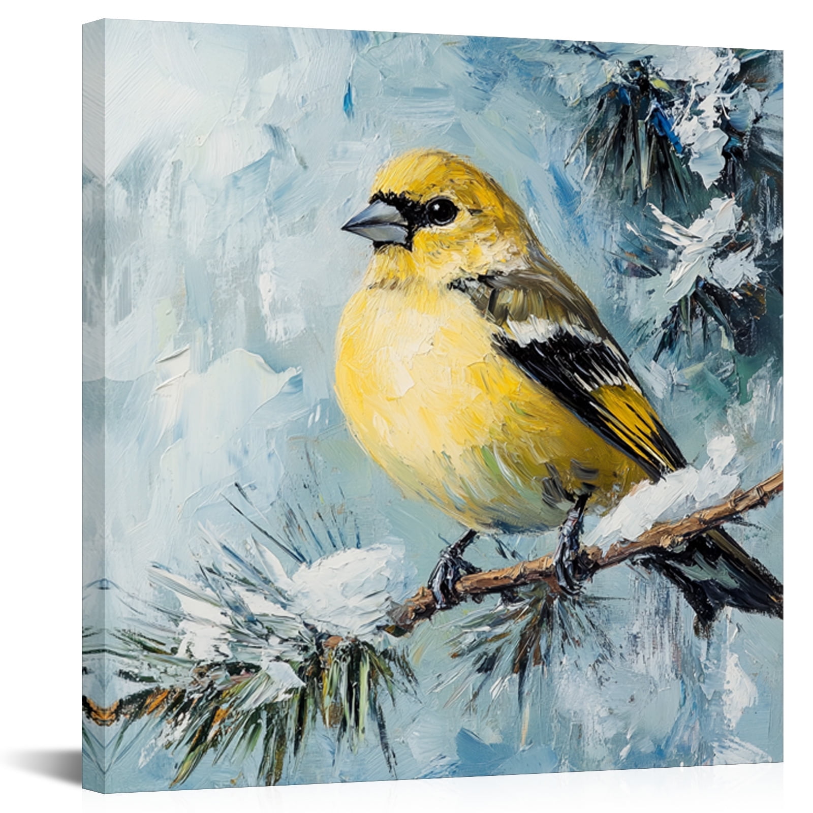 16''×16''Oriole Bird Canvas Wall Art Oil Painting Style Framed Canvas ...
