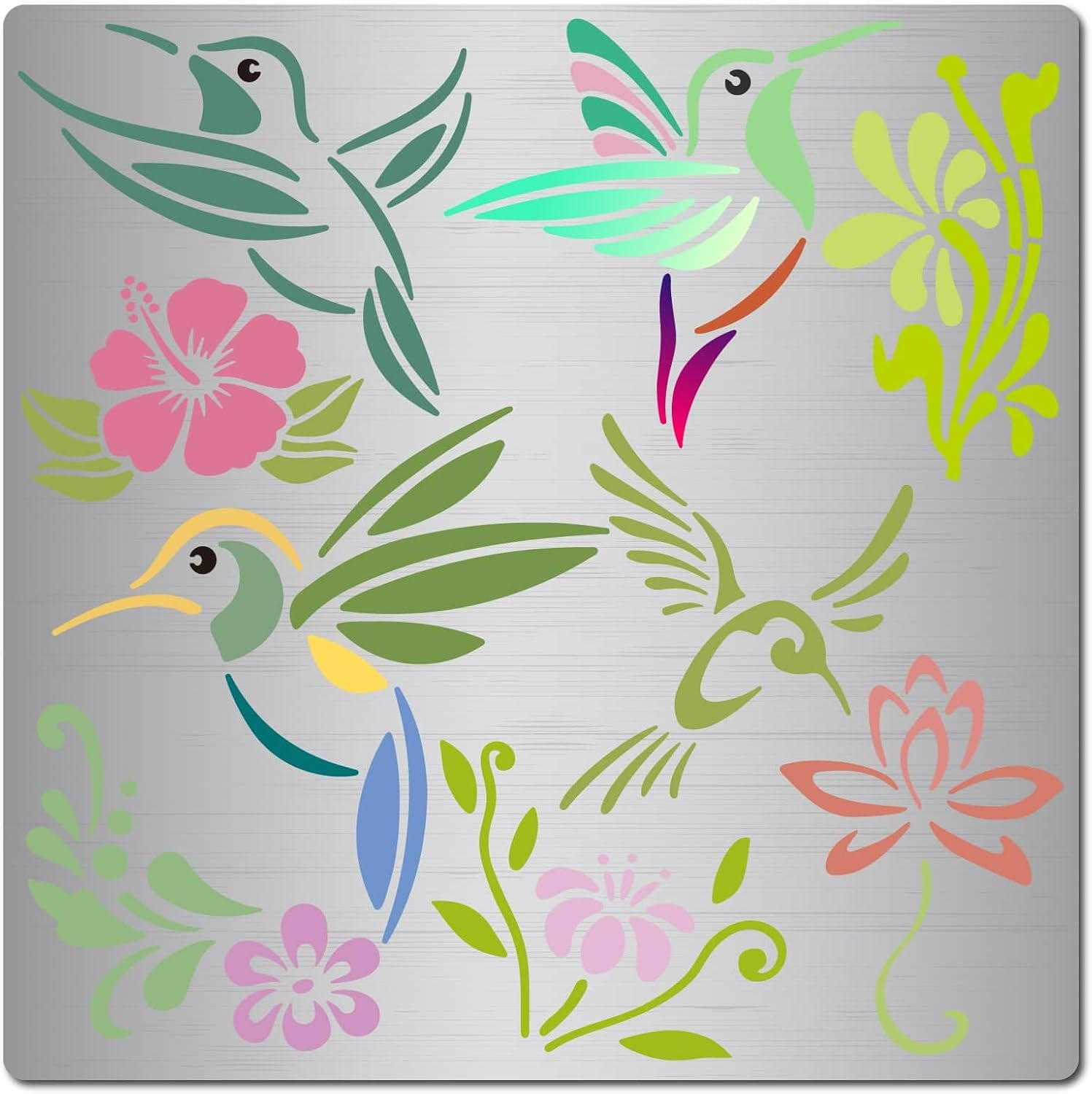16*16cm Hummingbird Stencil Birds Templates Metal Journal Stencils ...