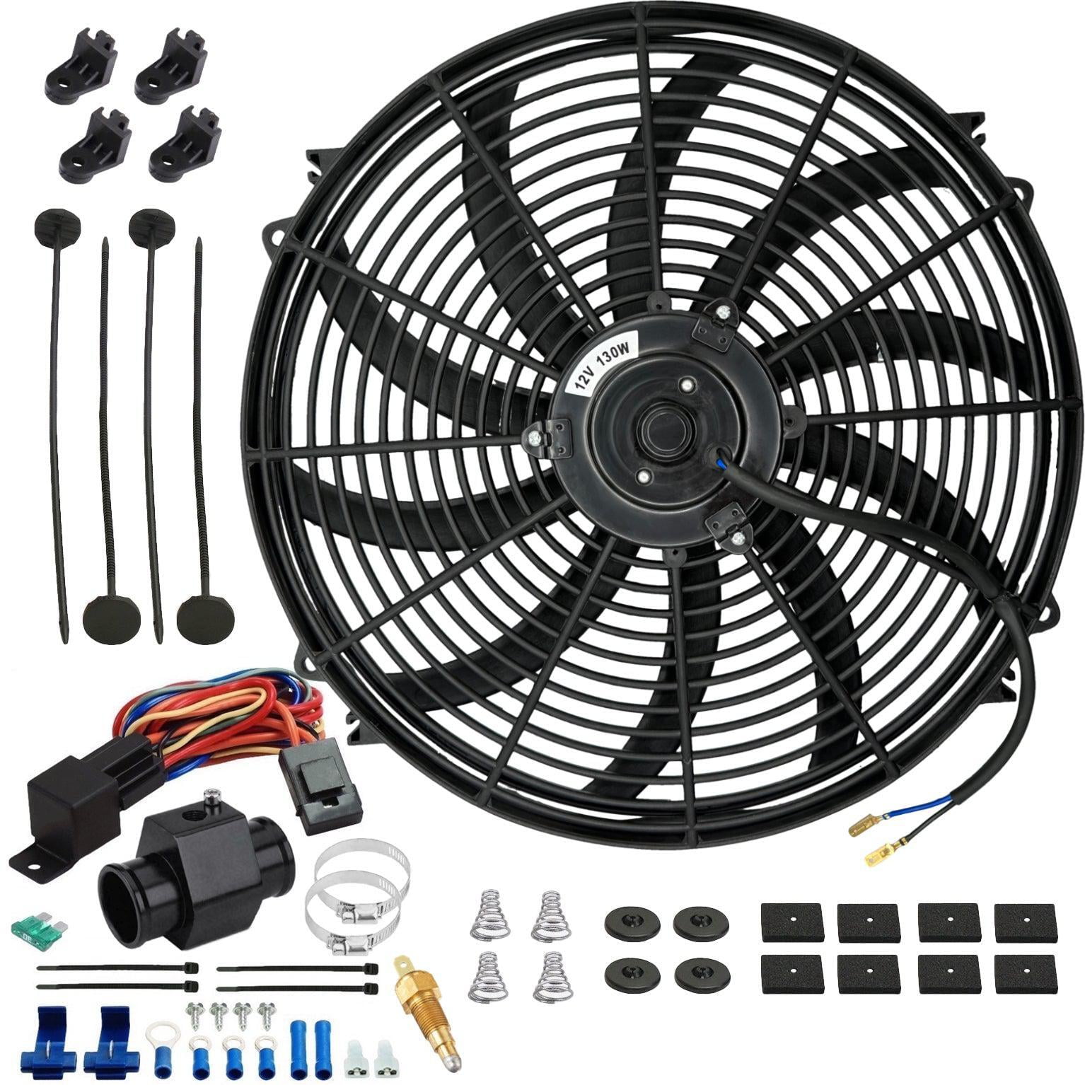 16-17 Inch 130w Electric Fans Radiator Hose Grounding Temperature ...