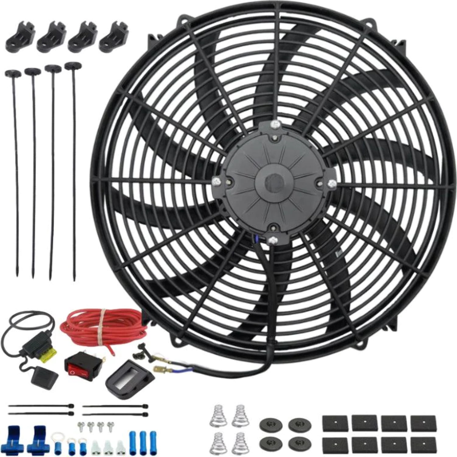 16-17 Inch 180w Electric Cooling Fan 12V Toggle Rocker Switch Wiring ...