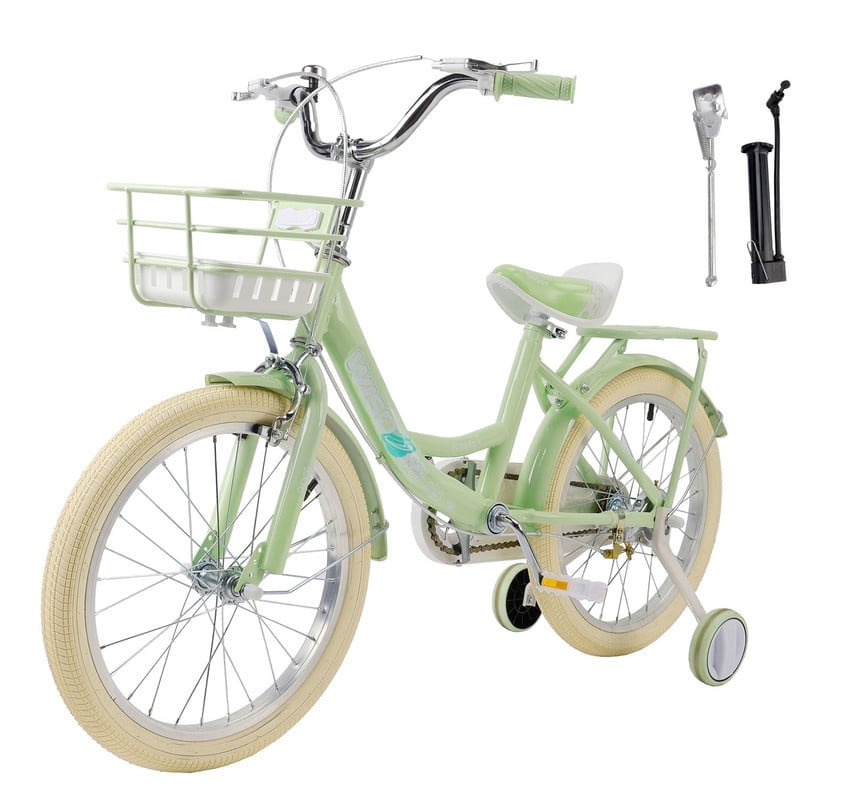 16/18 Inch Bike Kids Bicycle with Basket, Girls Bikes Ages 5-10, Kids Bicycles with Front and ...