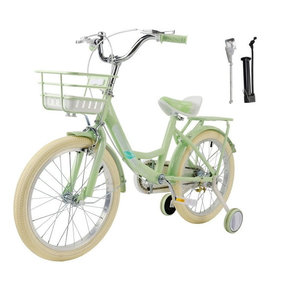 16/18 Inch Bike Kids Bicycle with Basket, Girls Bikes Ages 5-10, Kids Bicycles with Front and ...