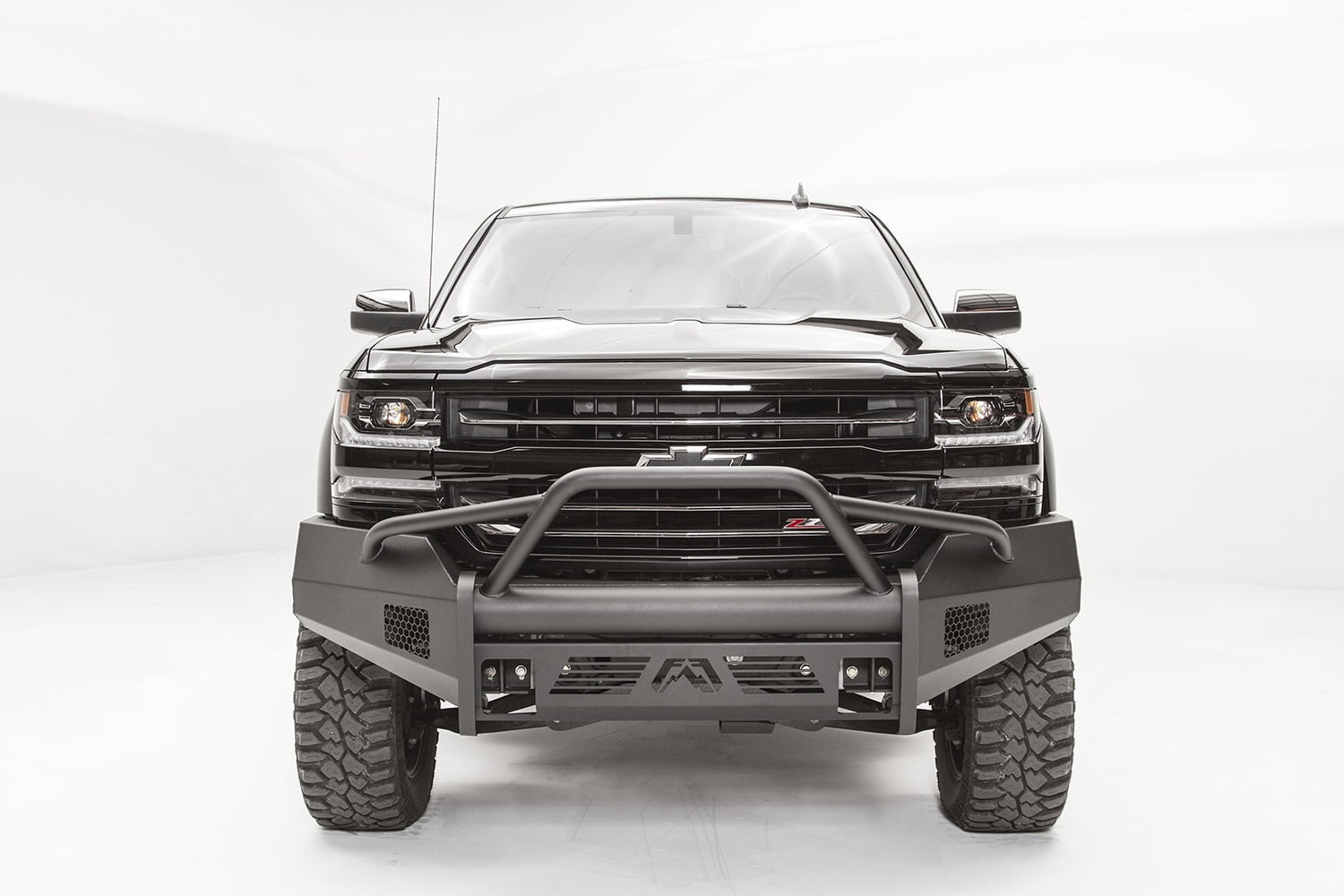 16-18 SILVERADO 1500 BS ELITE PRE-RUNNER GUARD W/ TOW HOOKS MATTE BLACK ...