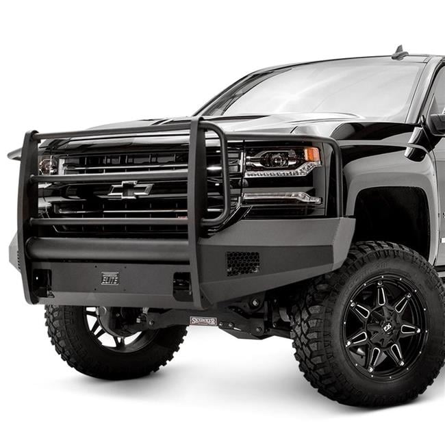 16-18 Silverado 1500 Bs Elite Full Grill Guard W/ Tow Hooks Matte Black ...