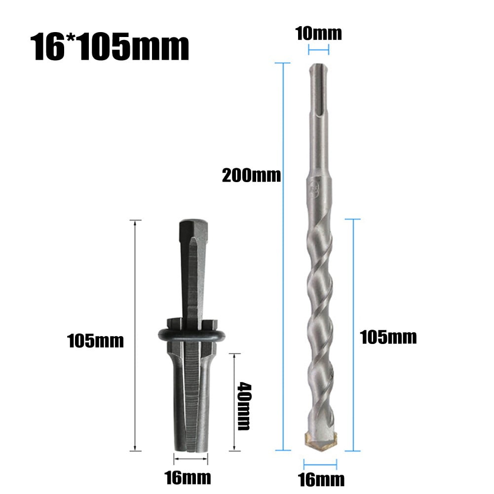 16-18mm Metal Plug Wedges Concrete Rock Stone Splitter with Drill Bit ...