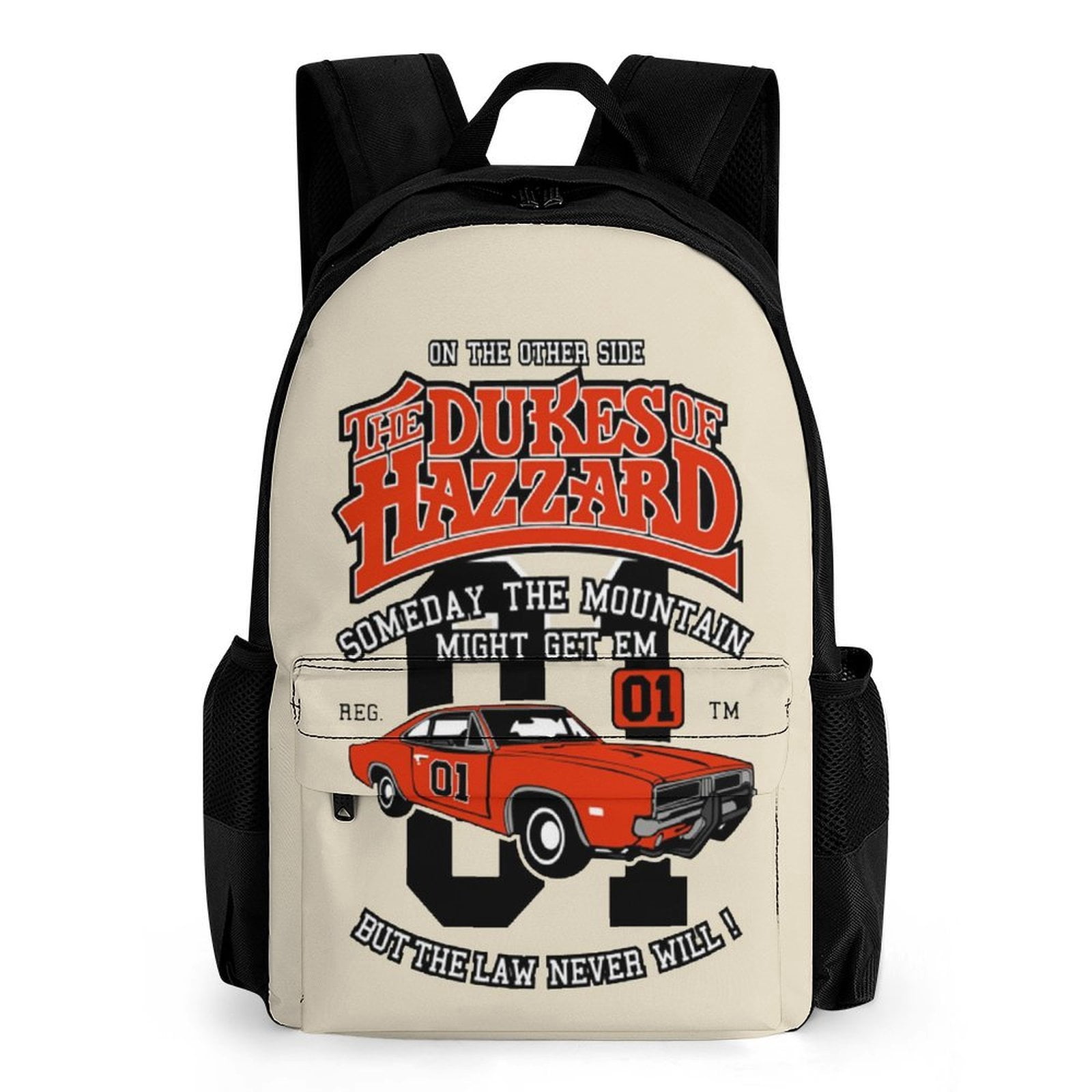 16.1In Dukes Orange Car Haz-zard Backpack with Front Pocket Cartoon ...