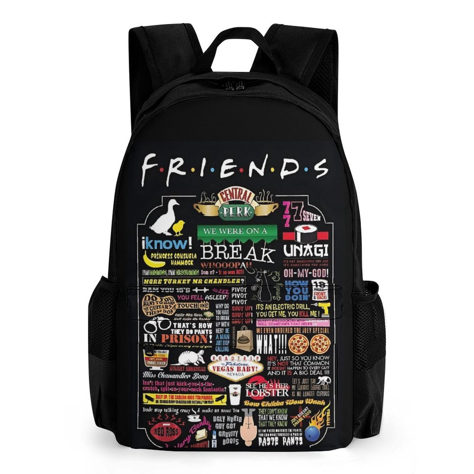 16.1In Friend TV Show Backpack with Front Pocket Cartoon Backpack ...