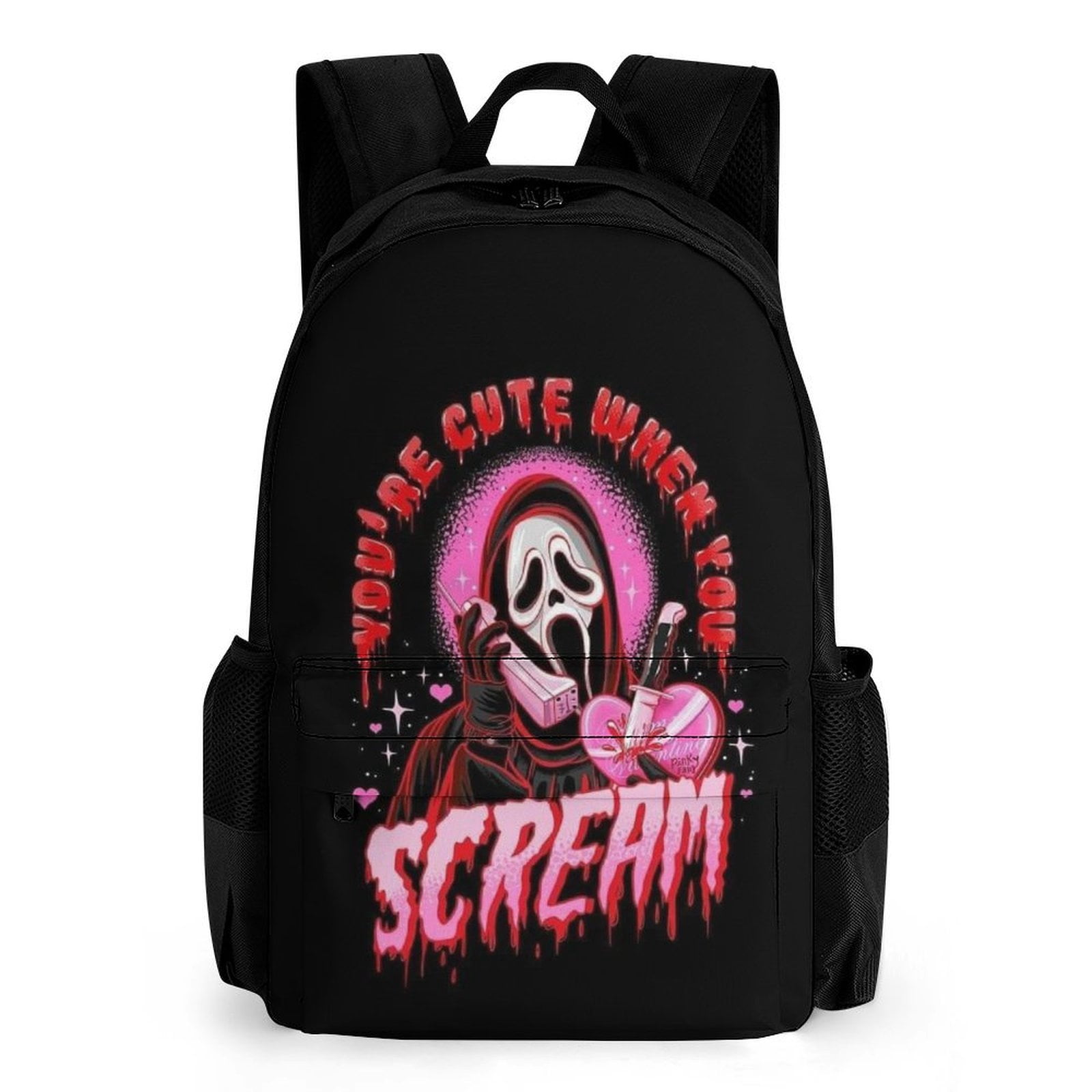 16.1In Horror Movie Scre-am0 Backpack with Front Pocket Cartoon ...