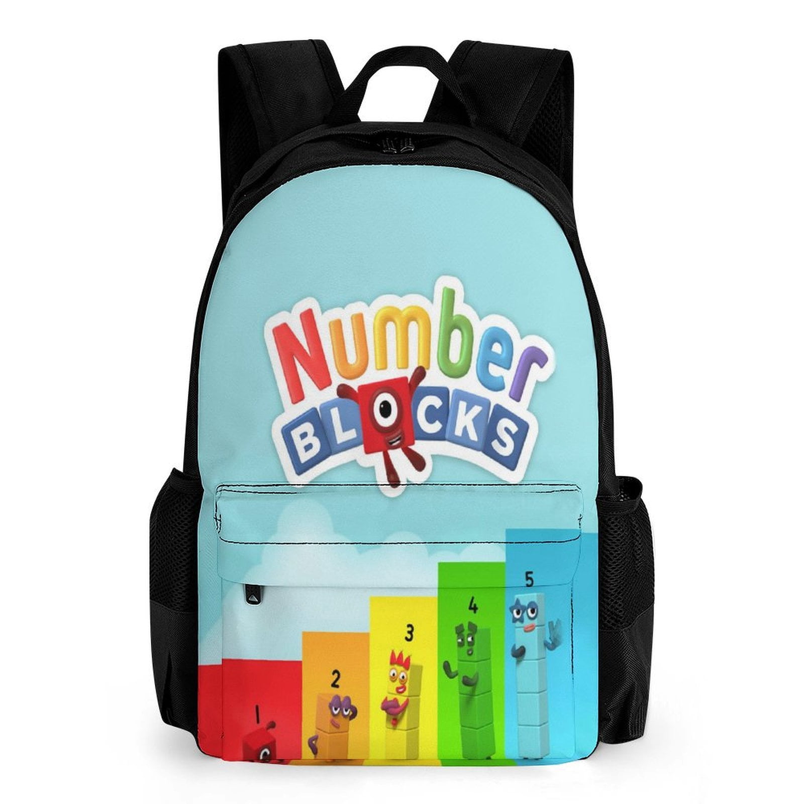 16.1In Number Cartoon Show Block Backpack with Front Pocket Cartoon ...