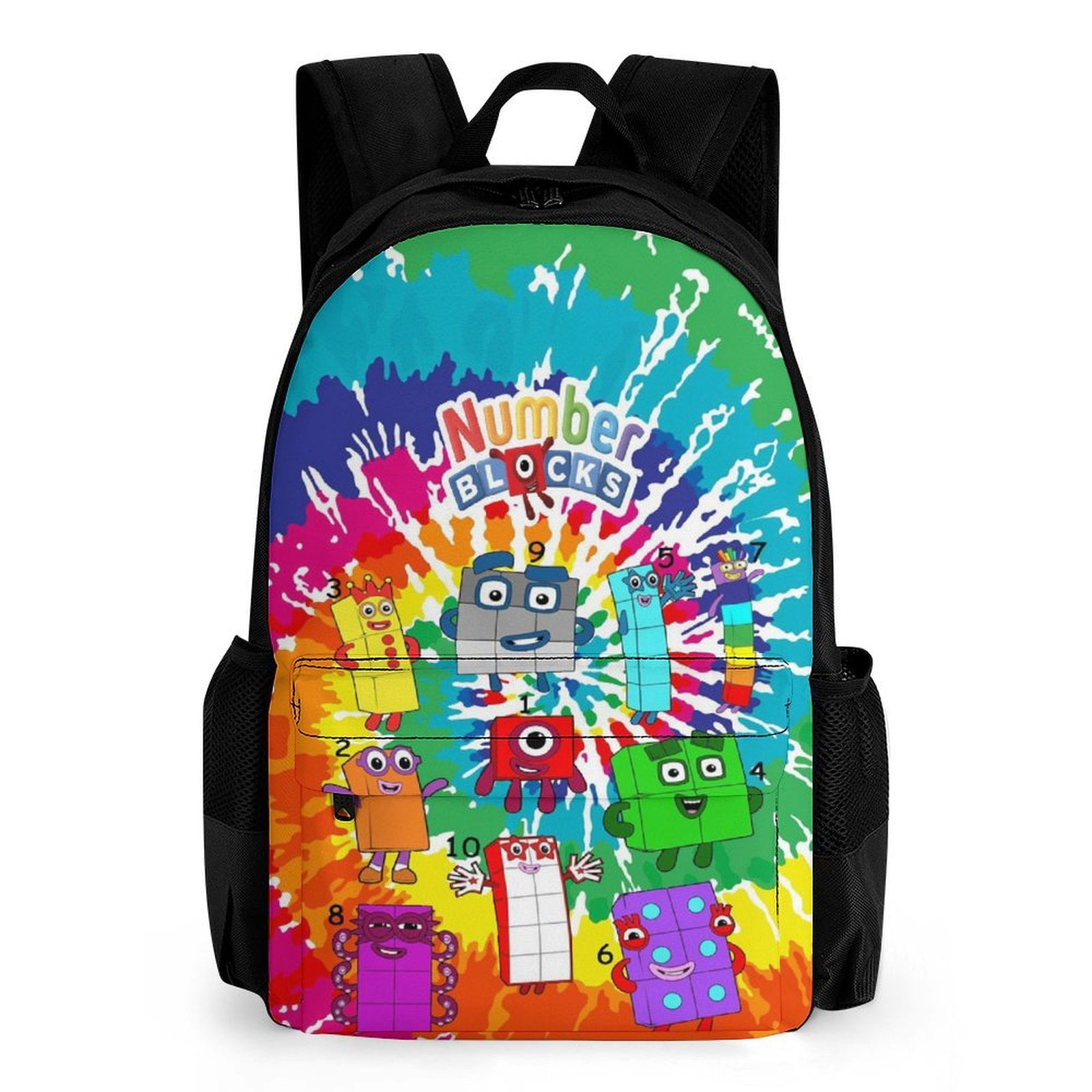 16.1In Number Cartoon Show Block Backpack with Front Pocket Cartoon ...
