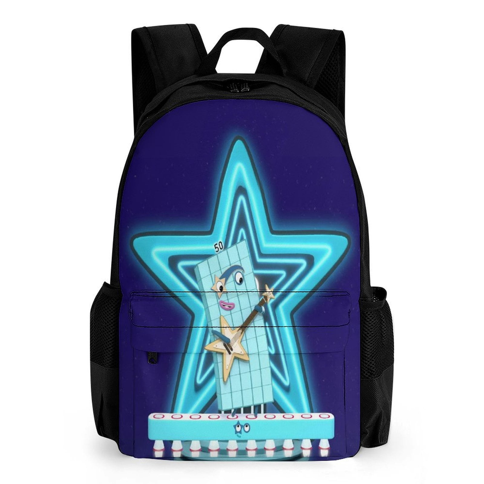 16.1In Number Cartoon Show Block Backpack with Front Pocket Cartoon ...