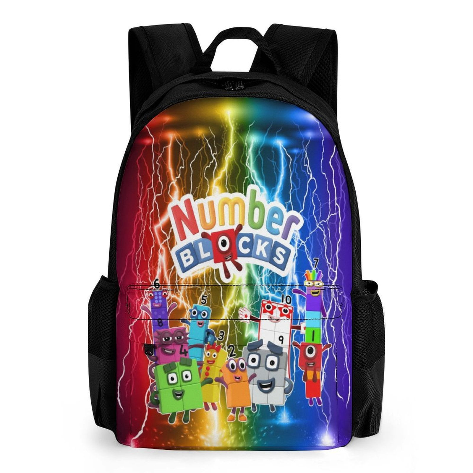 16.1In Number Cartoon Show Block Backpack with Front Pocket Cartoon ...