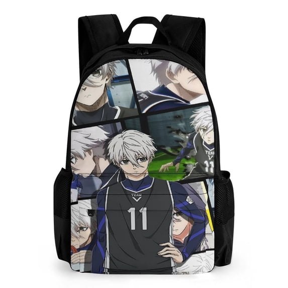 16.1in BLUE Ball LOC-,K Backpack with Pocket Cartoon Backpack Travel ...