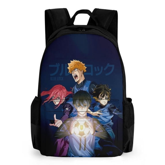 16.1in BLUE Ball LOC-,K Backpack with Pocket Cartoon Backpack Travel ...