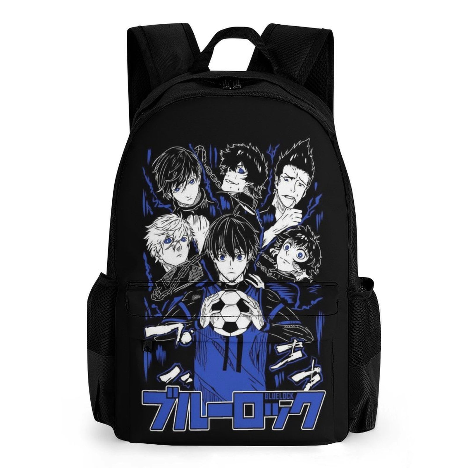 16.1in BLUE Ball LOC-,K Backpack with Pocket Cartoon Backpack Travel ...