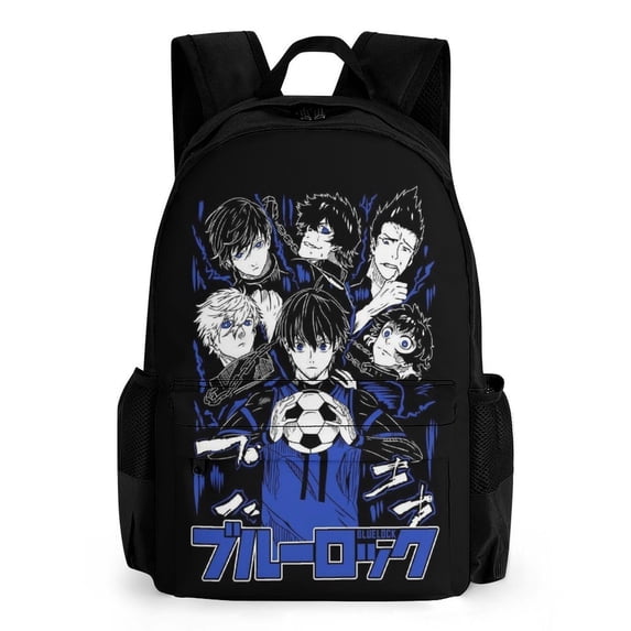 16.1in BLUE Ball LOC-,K Backpack with Pocket Cartoon Backpack Travel ...