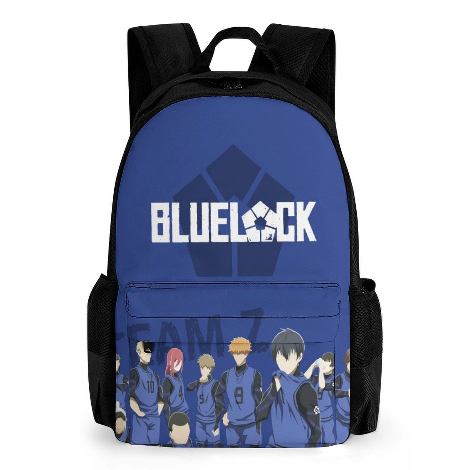 16.1in BLUE Ball LOC-,K Backpack with Pocket Cartoon Backpack Travel ...