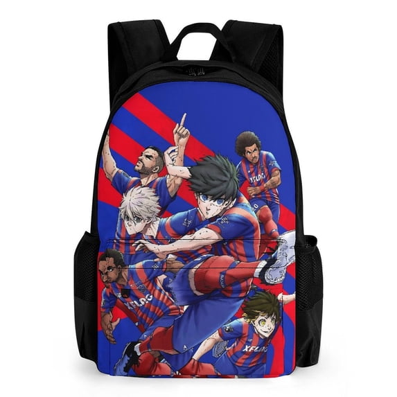 16.1in BLUE Ball LOC-,K Backpack with Pocket Cartoon Backpack Travel ...