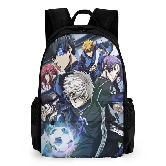 16.1in BLUE Ball LOC-,K Backpack with Pocket Cartoon Backpack Travel ...