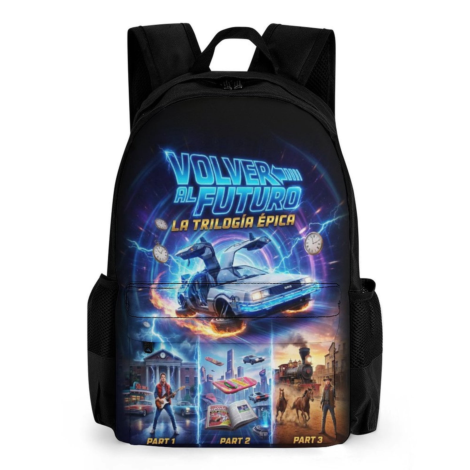 16.1in Back T0 Movie Future Backpack with Pocket Cartoon Backpack ...