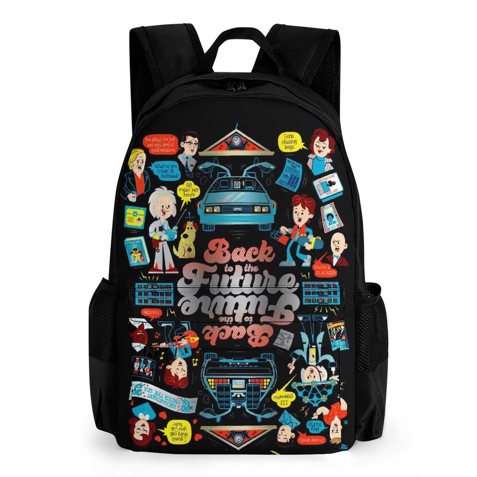 16.1in Back T0 Movie Future Backpack with Pocket Cartoon Backpack ...