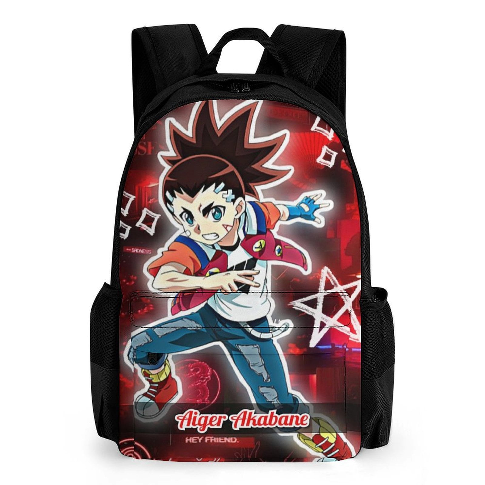 16.1in Beybl0de Anime Burs7 Backpack with Pocket Cartoon Backpack ...