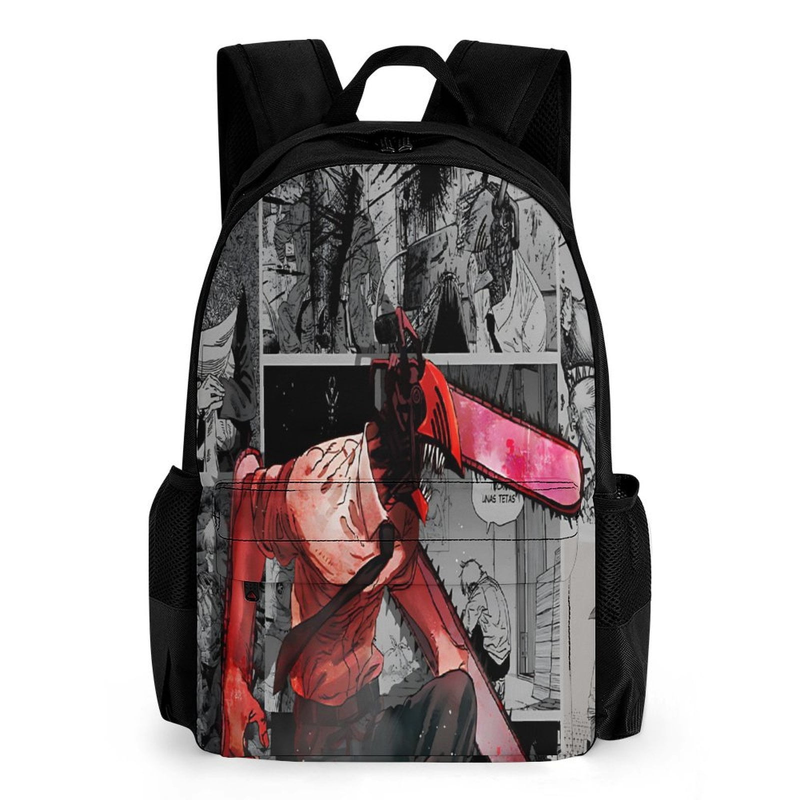 16.1in Chainsaw Orange Men Backpack with Pocket Cartoon Backpack Travel ...