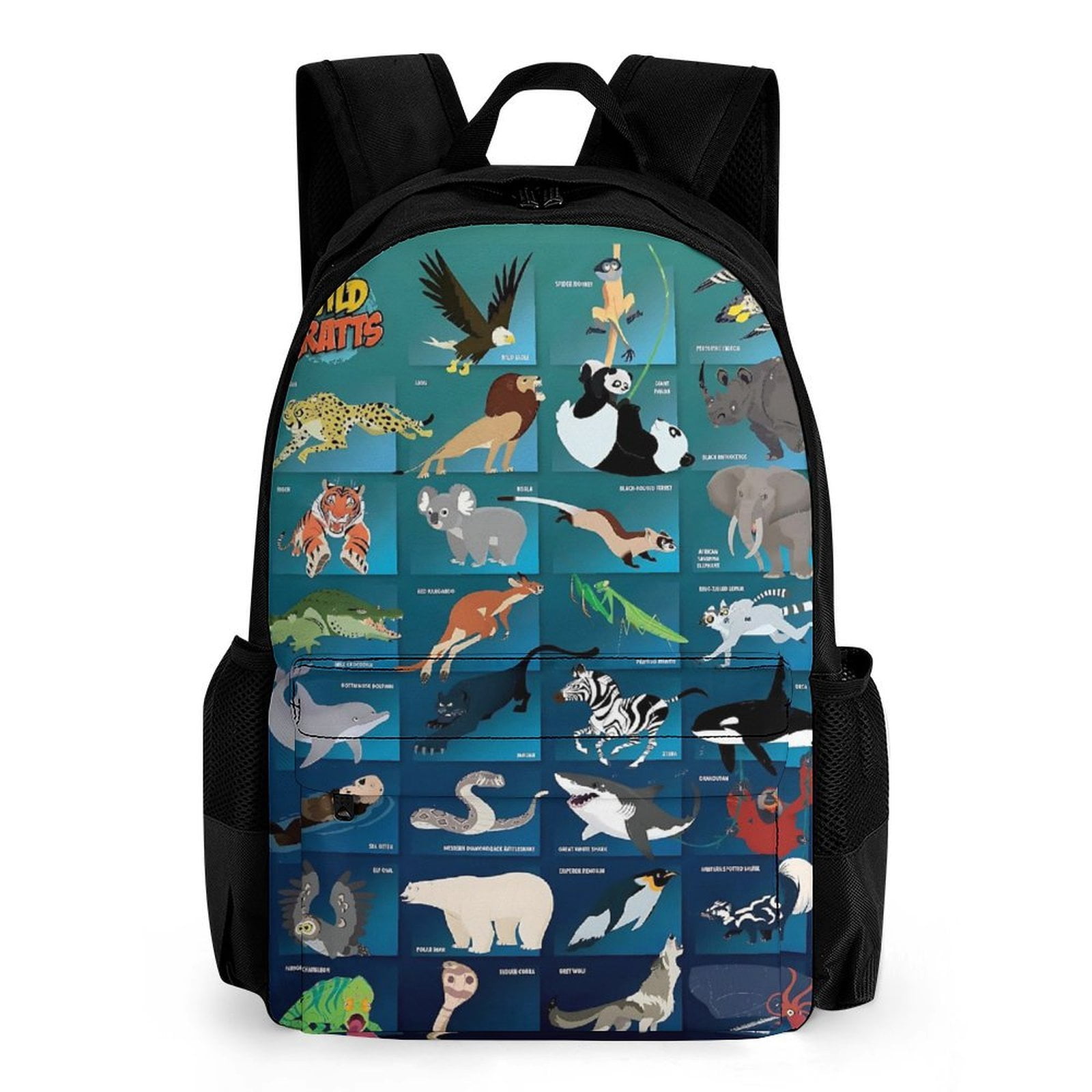16.1in Wild Animal Kra-,tt2 Backpack with Pocket Cartoon Backpack ...