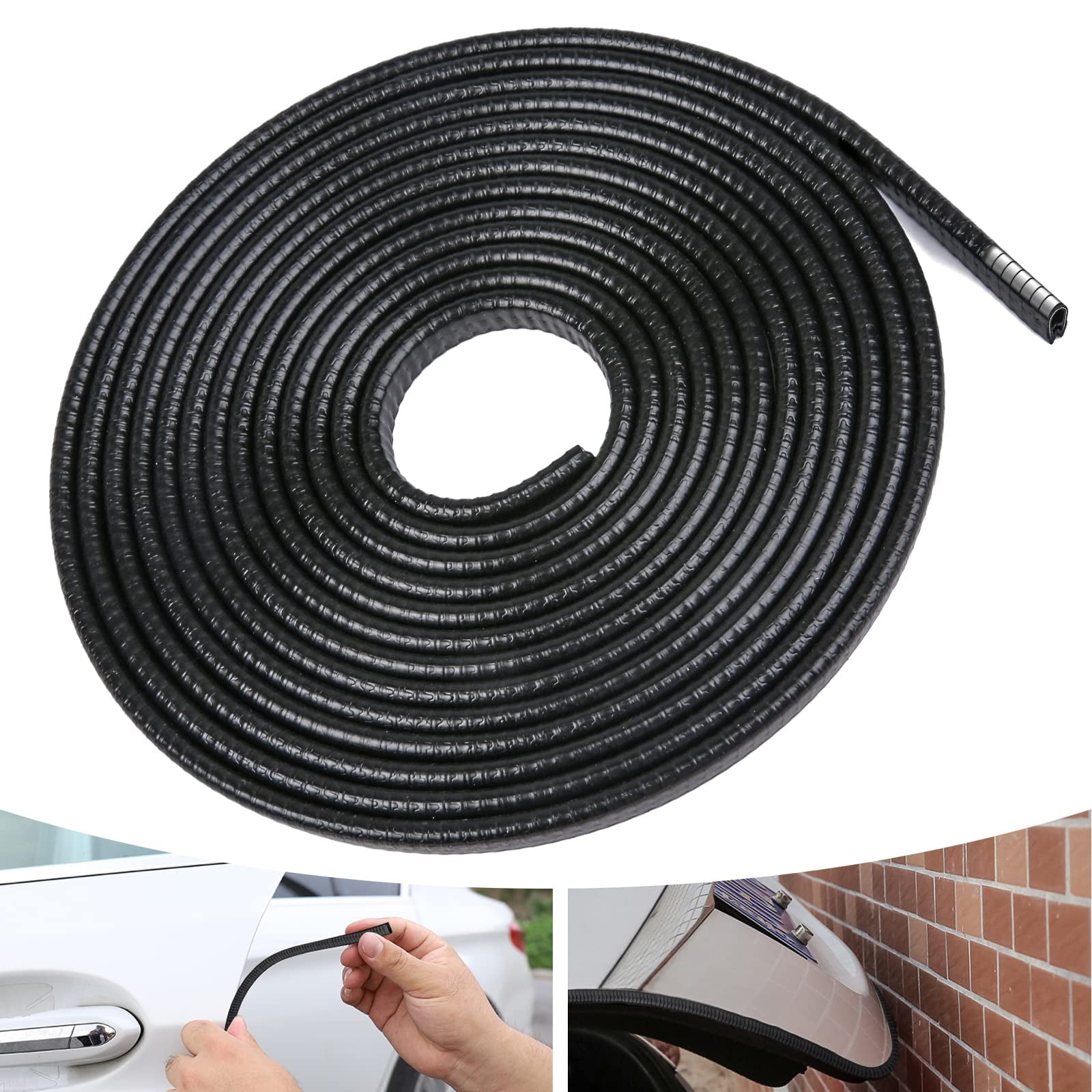 16-2/5Ft Car Door Edge CM31 Guards Black No Glue Universal Fit Rubber ...