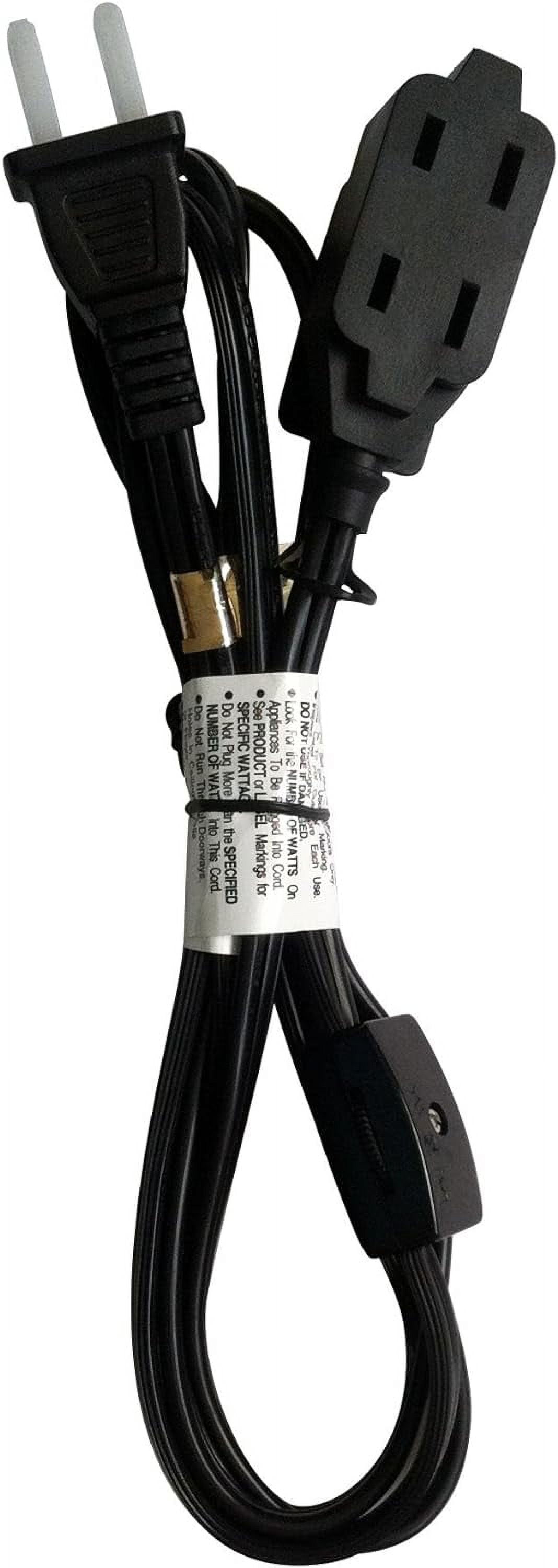 16/2 Household Extension Cord with Thumb Wheel On/Off Switch Black ...