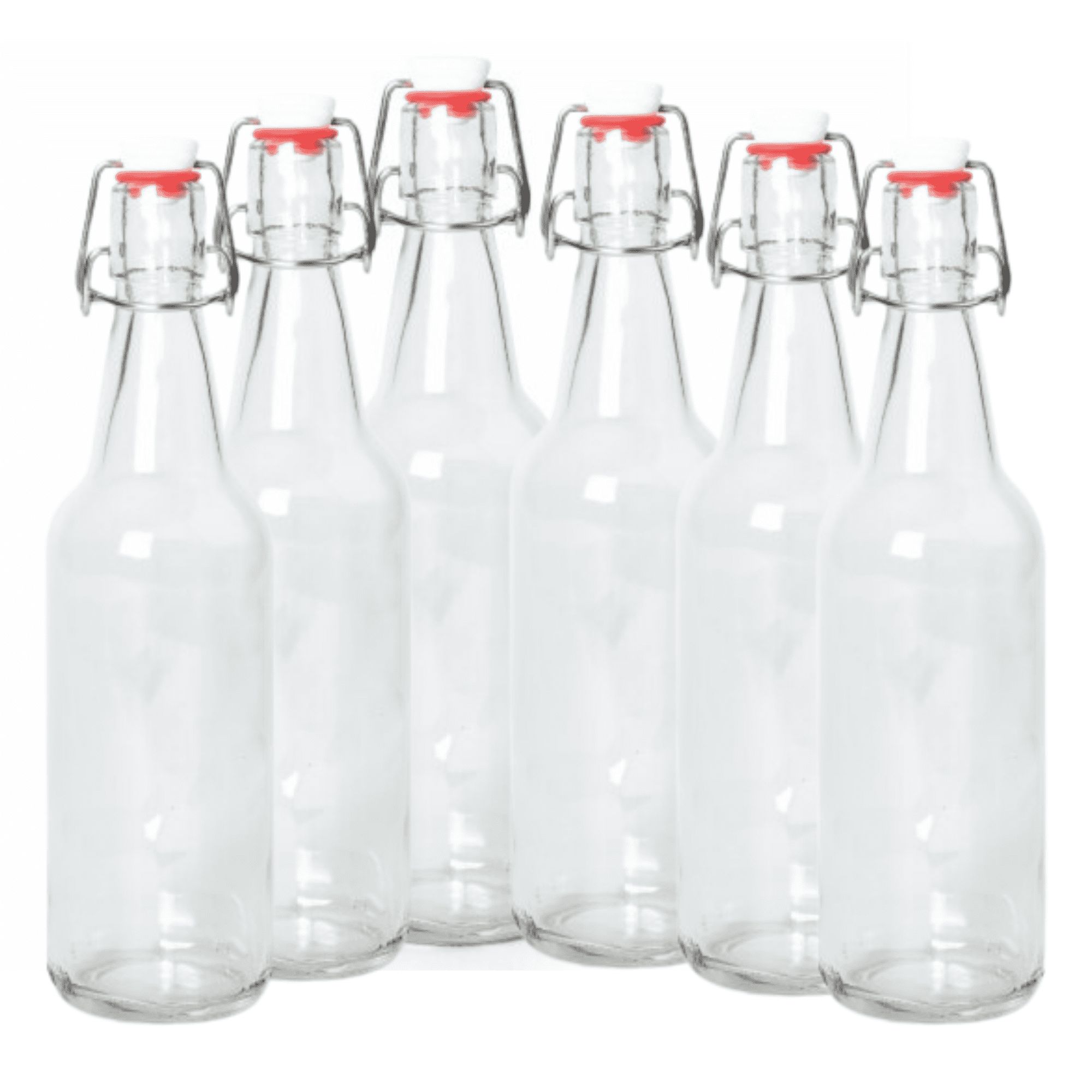 ICE N COLD 16-20oz Clear Glass Growler, Flip Top Airtight Seal ...