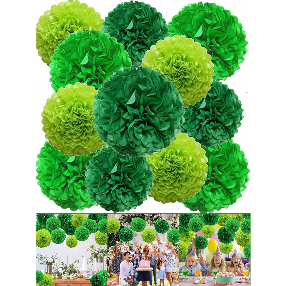 16/20pcs Pink, Blue, Green, Multicolor Paper Flower Balls Pom Pom ...