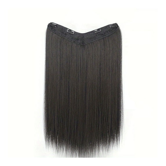 16-24" Long Straight Hair Extensions One Piece V-Shaped Clip In Hair ...