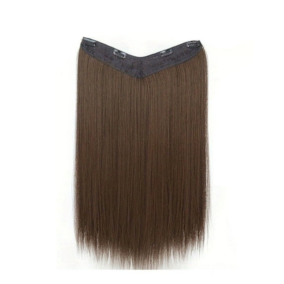 16-24" Long Straight Hair Extensions One Piece V-Shaped Clip In Hair ...