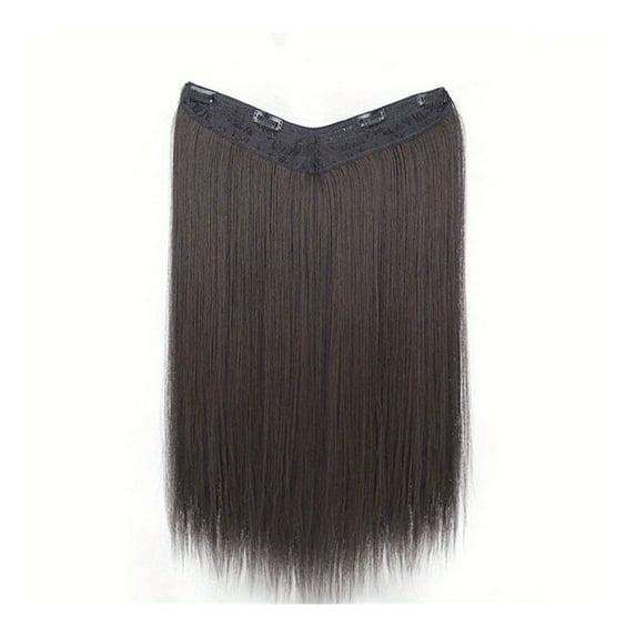 16-24" Long Straight Hair Extensions One Piece V-Shaped Clip In Hair ...