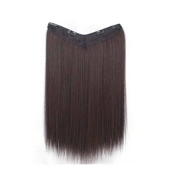 16-24" Long Straight Hair Extensions One Piece V-Shaped Clip In Hair ...
