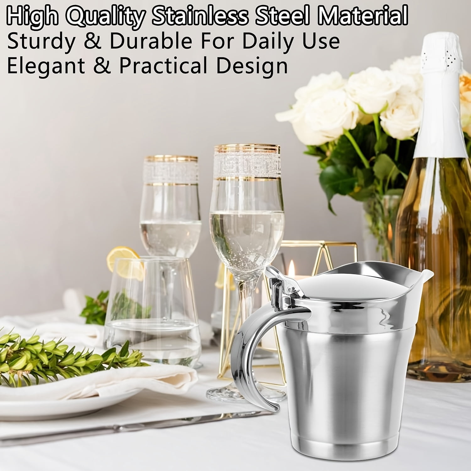 16/24oz Double Wall Insulated For Keeping Sauce Hot, Storage For Gravy ...